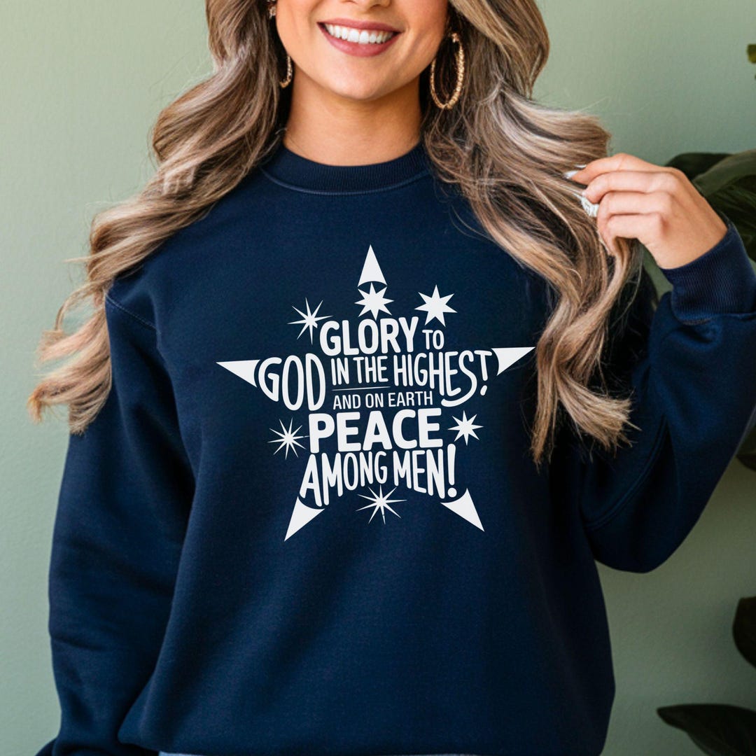 Christmas Boho Christian Png, O Holy Night Png, Glory to God in the ...