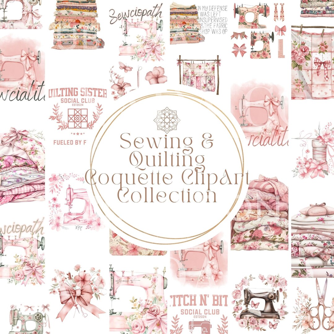 Coquette Aesthetic Sewing Clipart Quilting Png Funny Sewing Clipart ...