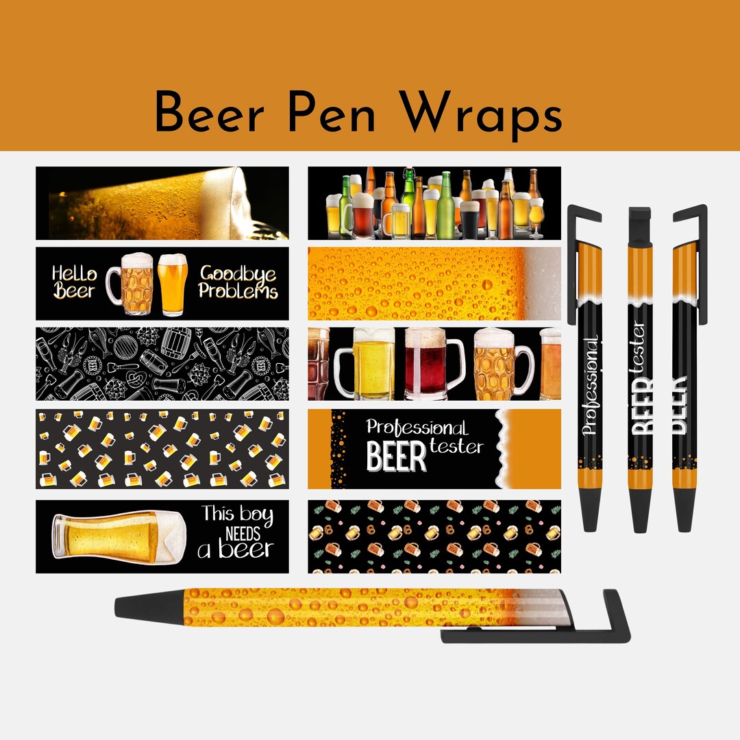 Manly Design Pen Wraps Sublimation Download Png Funny Beer Pen Wraps 1 ...