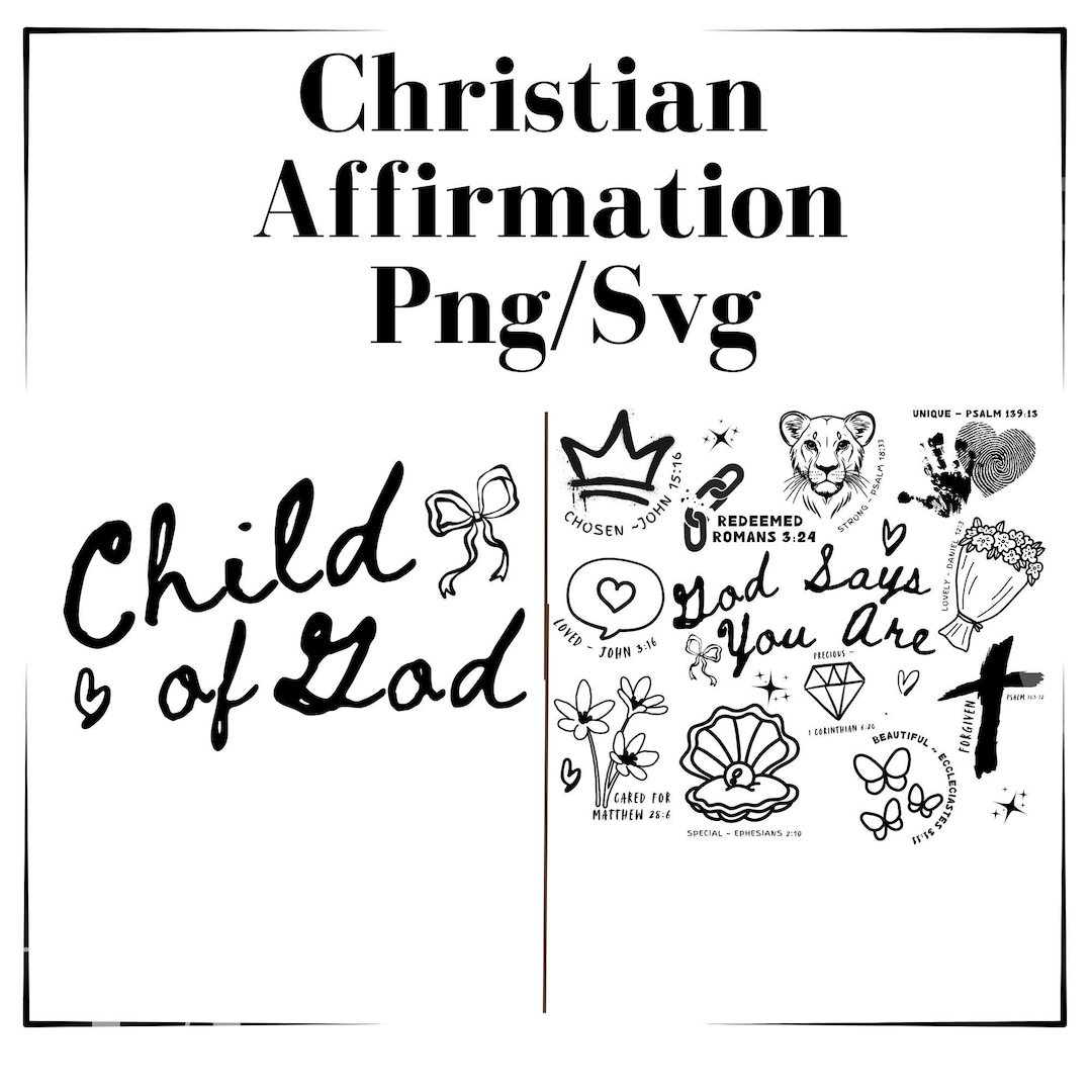 Christian Affirmation PNG, Hand Drawn Doodle Christian Designs SVG ...
