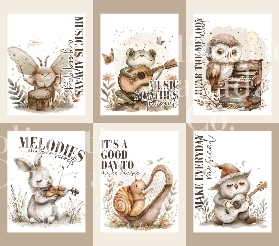 Printable Cottage Core Music Wall Art for Music Teacher Downloads ...