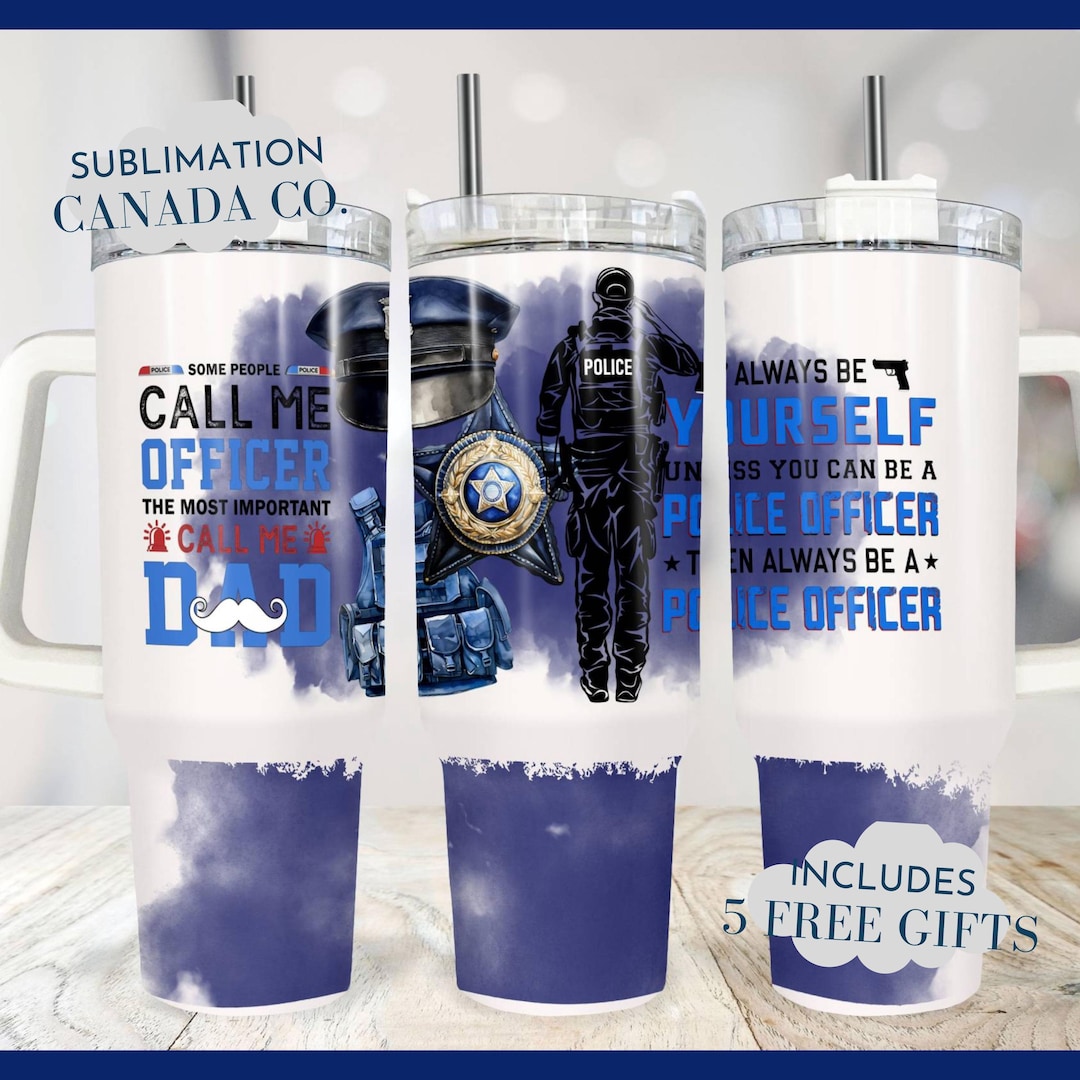Policeman 40 Oz Tumbler Wrap, 40 Oz Wrap Funny Police Dad Sublimation ...