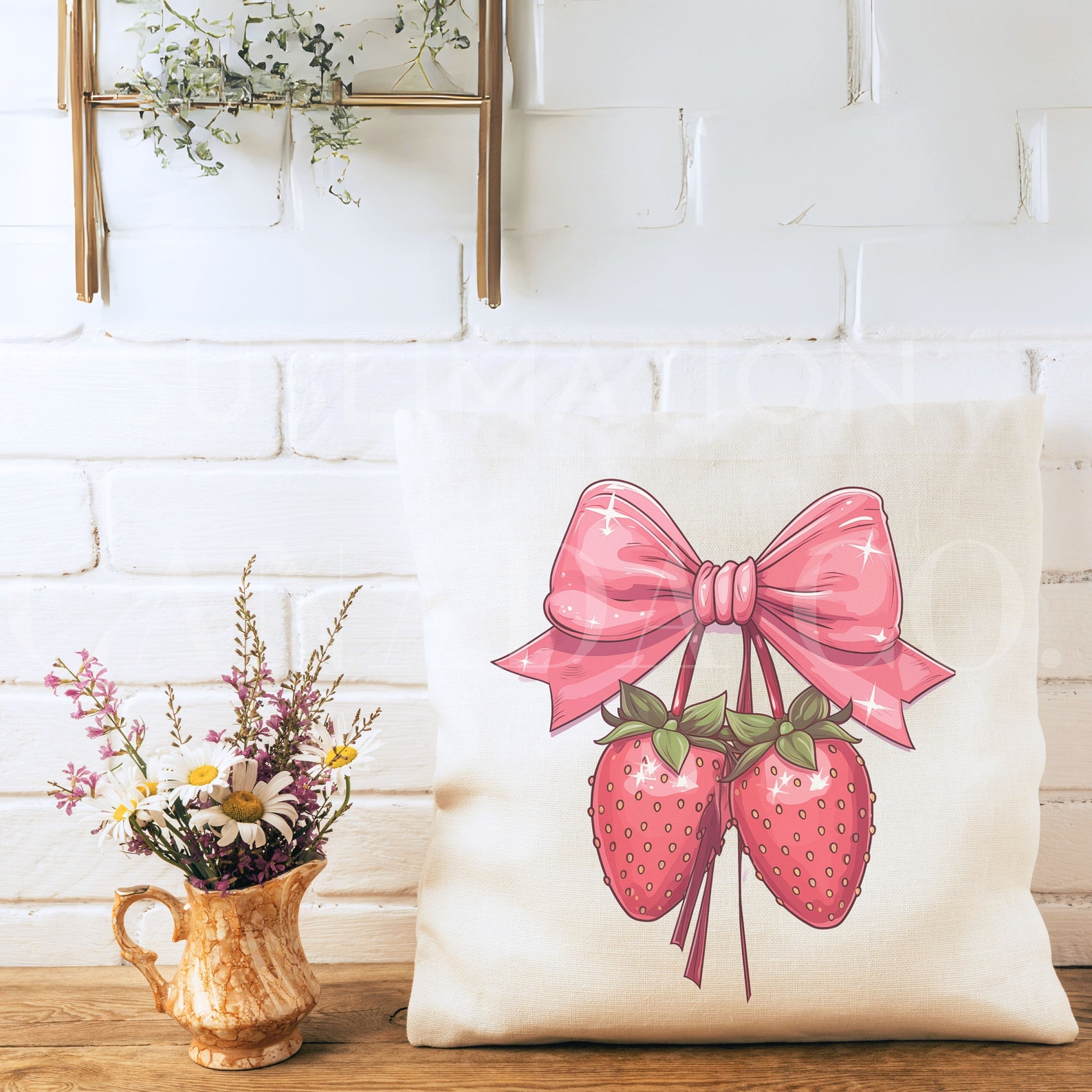 Coquette Strawberry PNG Bundle, Coquette Strawberry PNG, Cottage Core ...