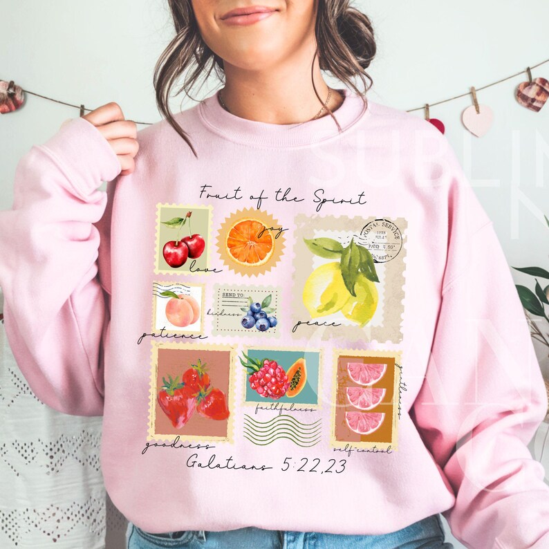 Fruit of the Spirit Png, Christian Fruit Stamp Design, Bible Verse Png ...