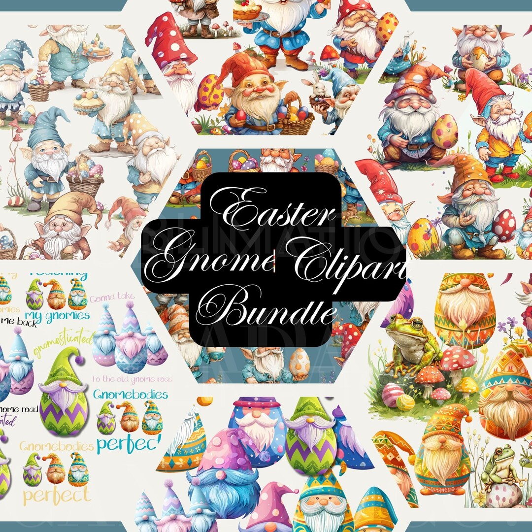 Easter Egg Gnome Png Clipart, Easter Gnome Png, Cottagecore Svg, Frog ...