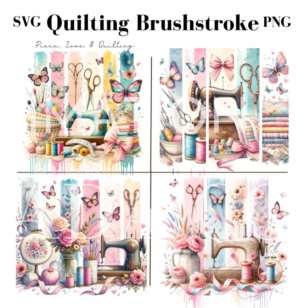 Quilting Png, Pink Sewing Coquette PNG, Quilt Lover Png, Brushstroke ...