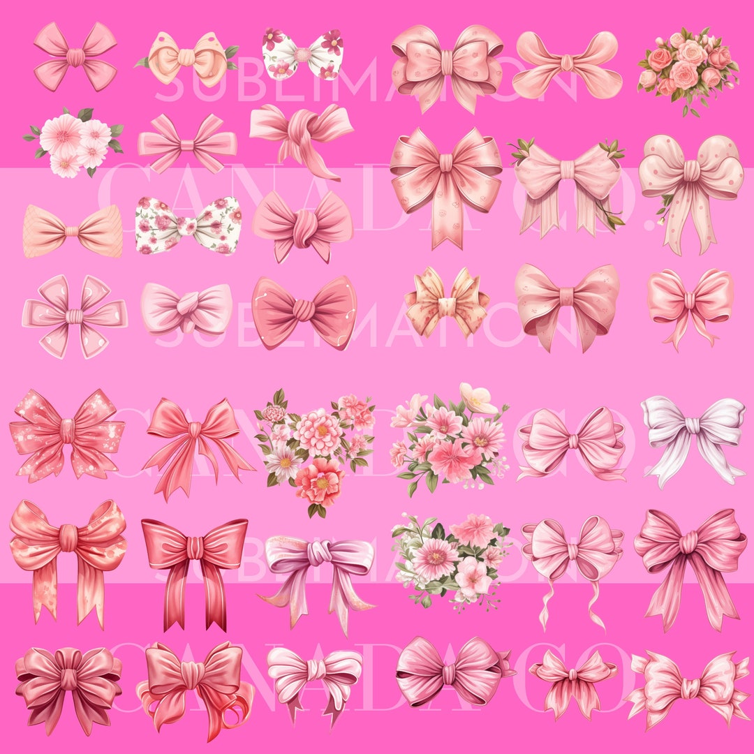 Coquette PNG, Coquette Bows SVG, Pretty Pink Bows Coquette Aesthetic ...