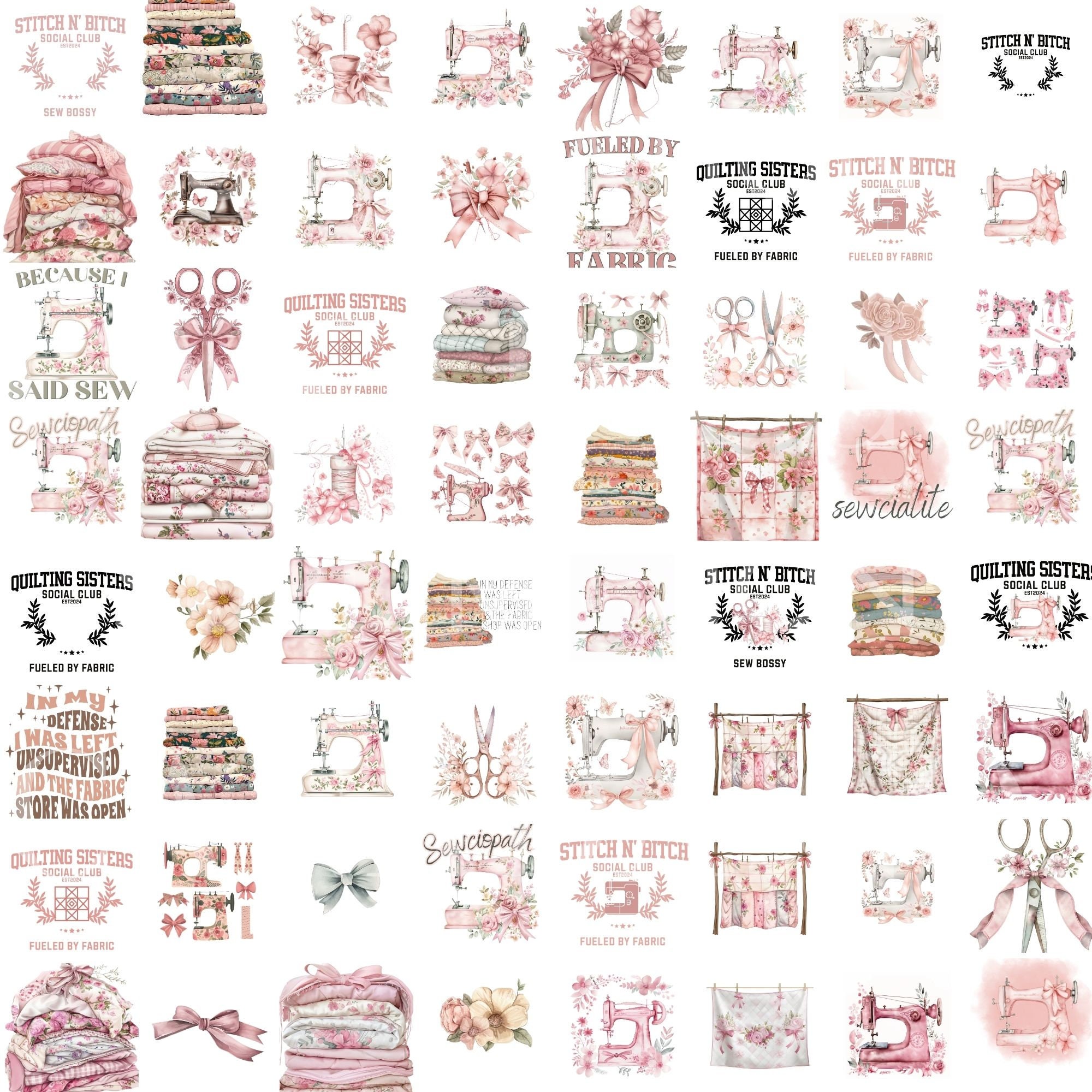 Coquette Aesthetic Sewing Clipart Quilting Png Funny Sewing Clipart ...