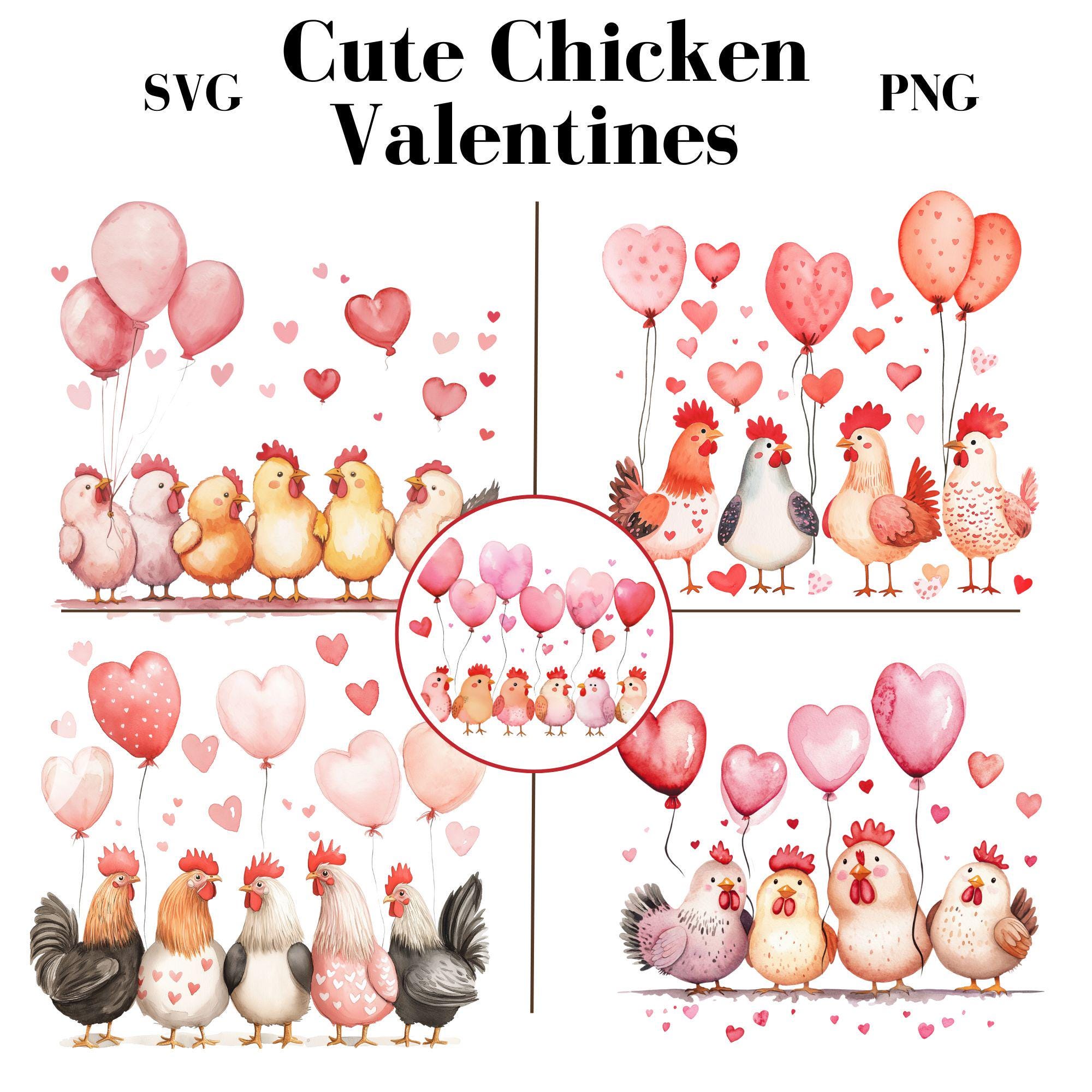 Valentines Chicken Png, Chicken and Rooster Valentines,cute Hen Png ...