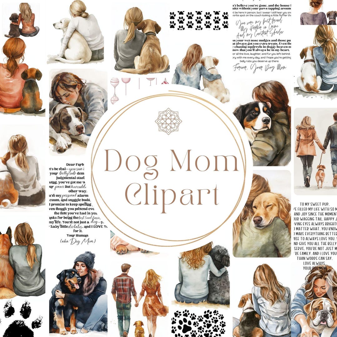Dog Mom Clipart Png Doggy Mama Design UV DTF Dog Mom Quotes Pet Dog ...