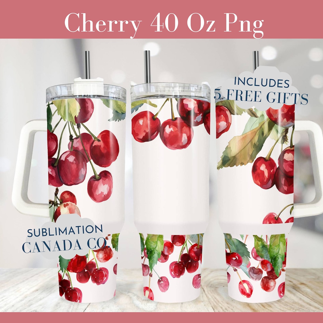 Personalizable Cherry 40 Oz Tumbler Wrap, 40 Oz Wrap Cherry Sublimation ...