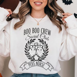NICU Nurse Halloween Boo Crew Png, PEDS Nurse Halloween Coquette Social ...