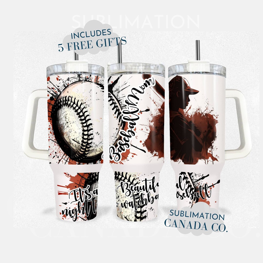 Baseball Mom 40 Oz Tumbler Wrap,40 Oz Wrap Baseball Sublimation Tumbler ...