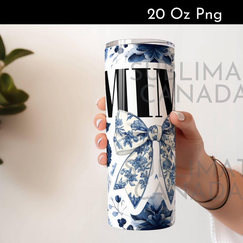 Mimi Chinoiserie Coquette Bow Wrap Png, 20 Oz Mimi Tumbler Wrap ...