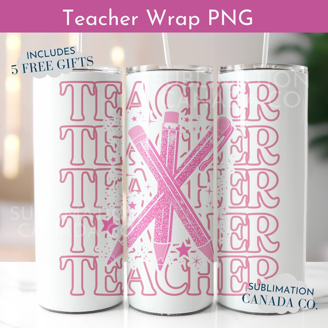 Teacher Wrap Png 20 Oz Pencils Teacher Wrap Png Coquette Aesthetic 20 ...