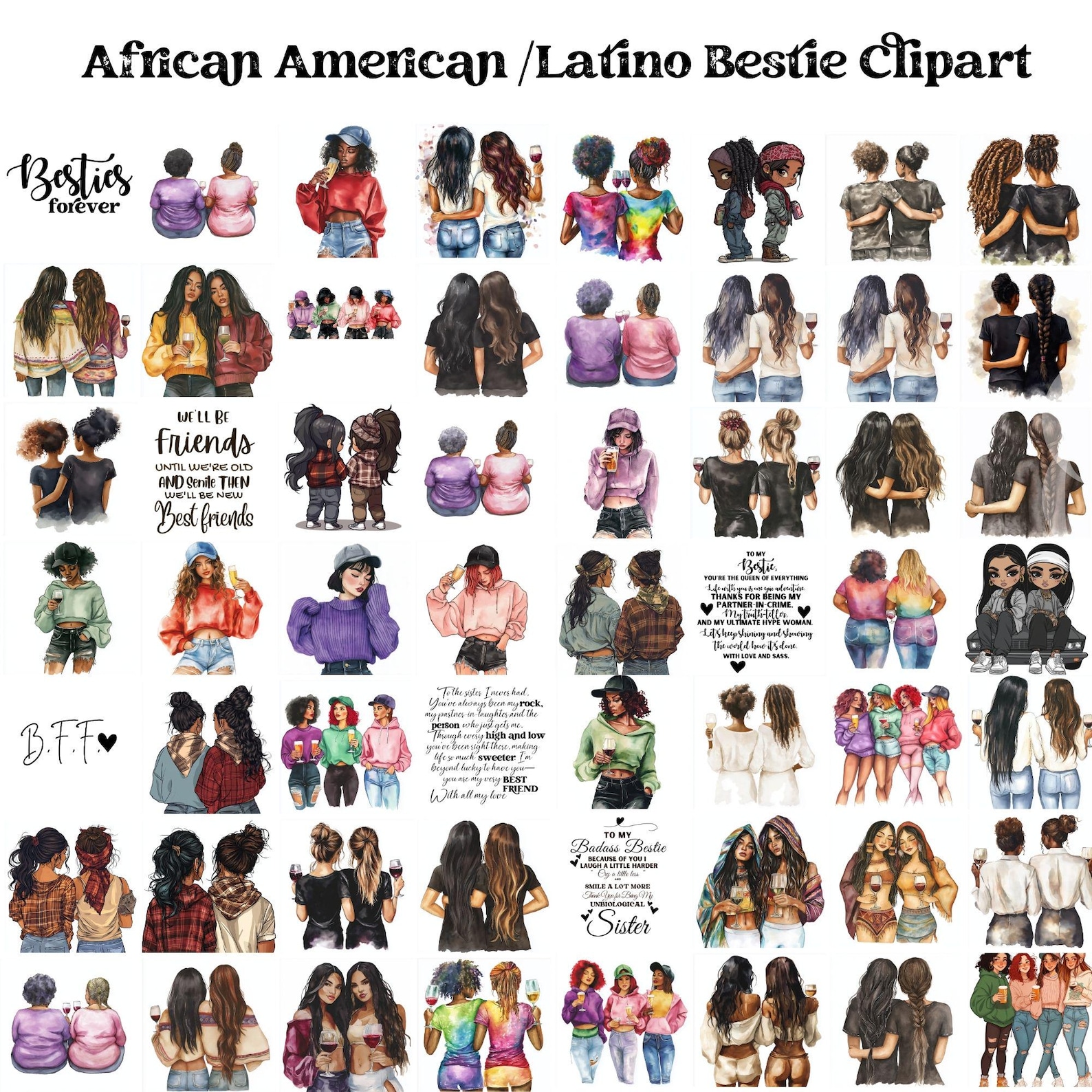 Bestie Clipart Png Best Friend Design UV DTF Best Friend Quotes Latino ...