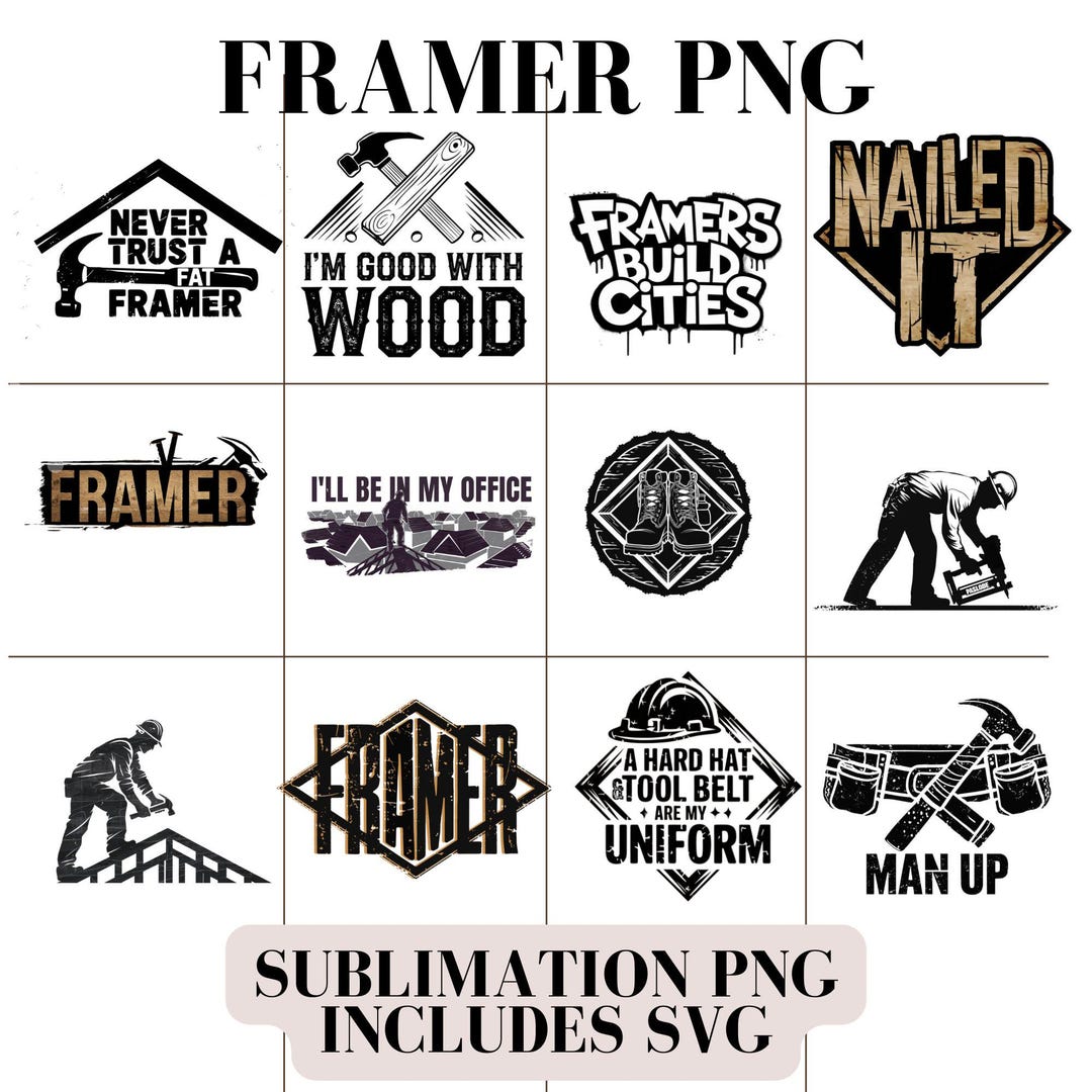 Funny Framer Png, Construction Woodworker Png, Funny Man Carpenter SVG ...