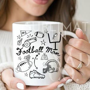 Football Mom Png,doodle Hand Drawn Football Svg,football Mama Svg ...