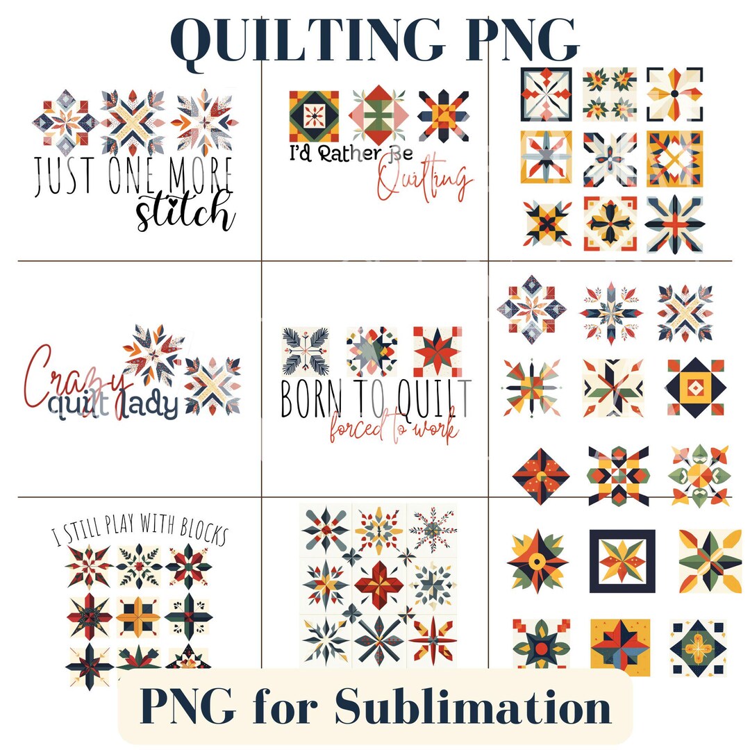 Funny Quilting Png Funny Quilt Block Clipart Bundle Quilters Png ...