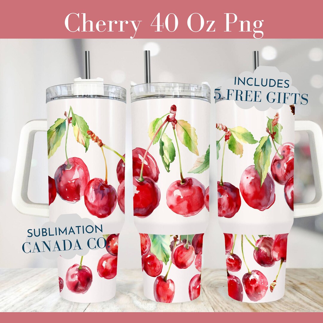 Cherry 40 Oz Tumbler Wrap, 40 Oz Wrap Summertime Cherry Sublimation ...