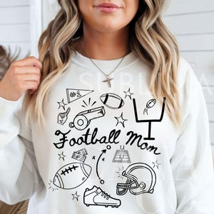 Football Mom Png,doodle Hand Drawn Football Svg,football Mama Svg ...