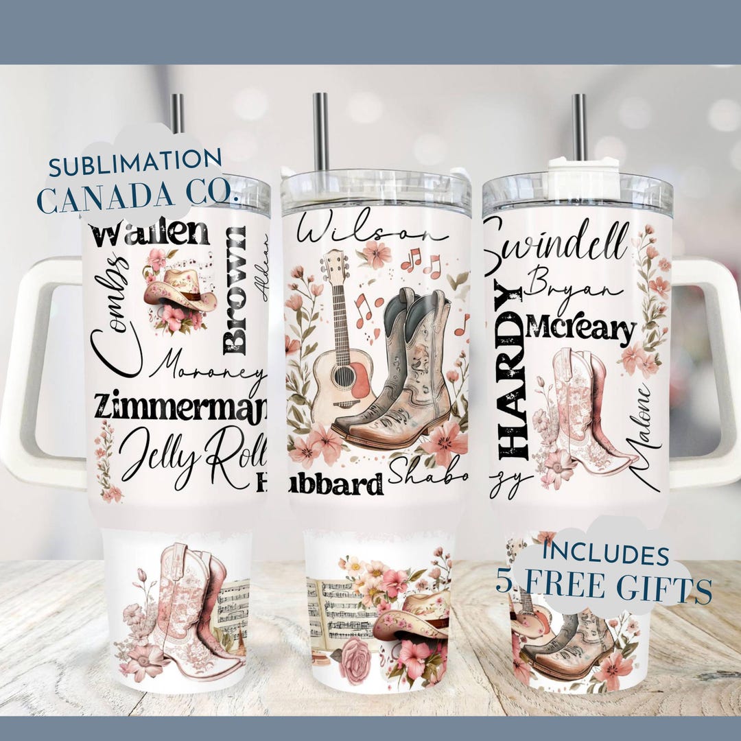 Country Music Singers 40 Oz Tumbler Wrap,40 Oz Wrap Country Stars Png ...