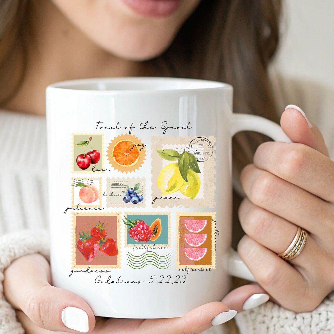 Fruit of the Spirit Mug Png, Christian Fruit Stamp Design, Bible Verse ...