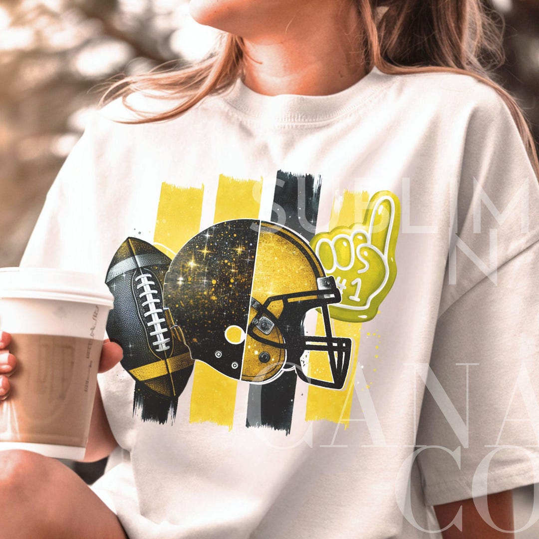 Football Png, Brushstroke Football Designs for Sublimation, Pittsburgh ...