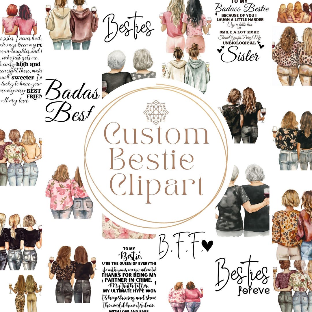 Bestie Clipart Png Best Friend Design UV DTF Best Friend Quotes Bestie ...
