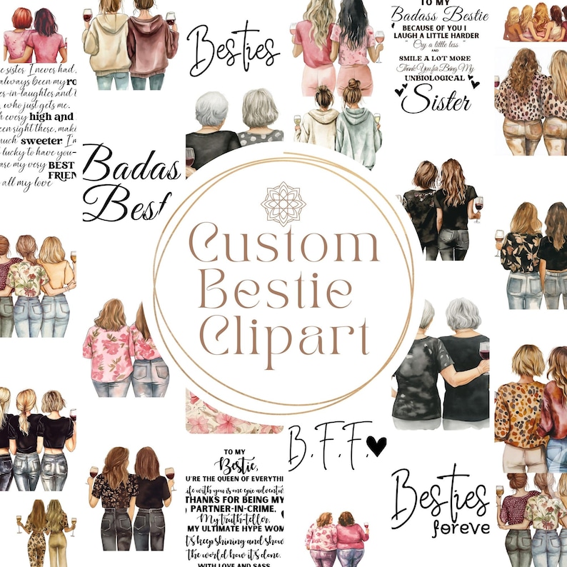 Bestie Clipart Png Best Friend Design UV DTF Best Friend Quotes Bestie ...