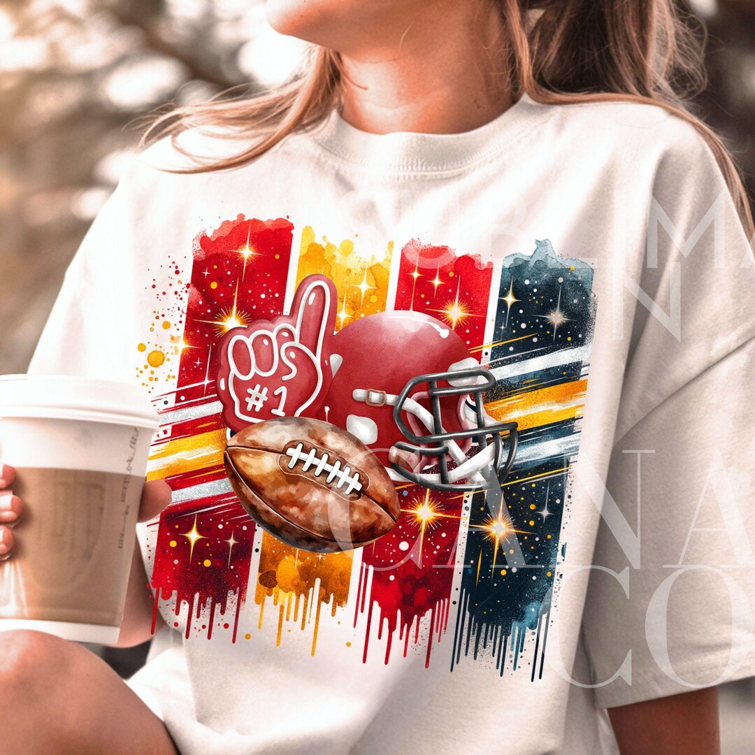 Football Png, Brushstroke Football Designs for Sublimation, Kansas Png ...