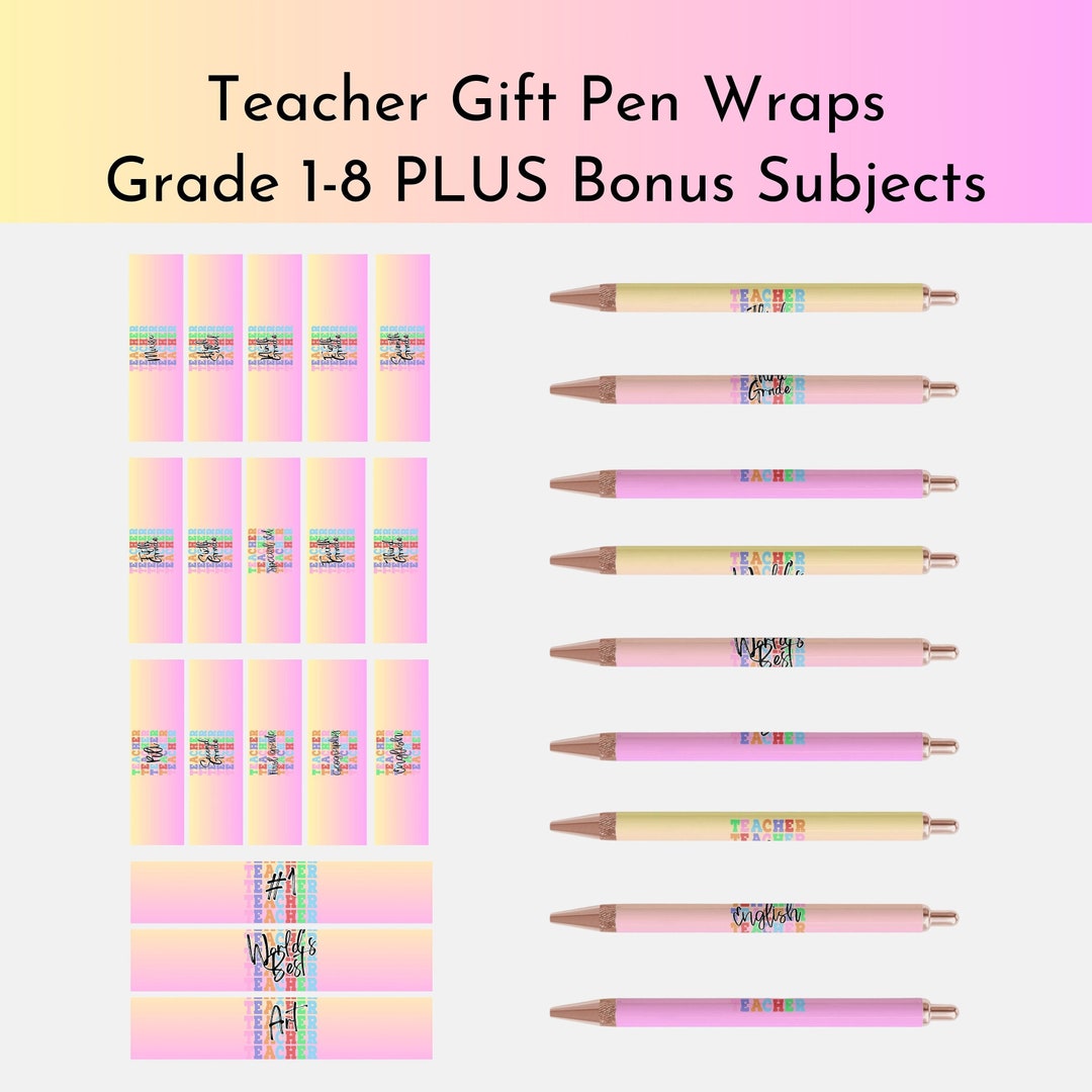 Grade 1-8 Teacher Pen Wraps Sublimation Download Png Teacher Life Wraps ...