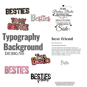 Custom Bestie Clipart Png Best Friend Design UV DTF Customizable Best ...