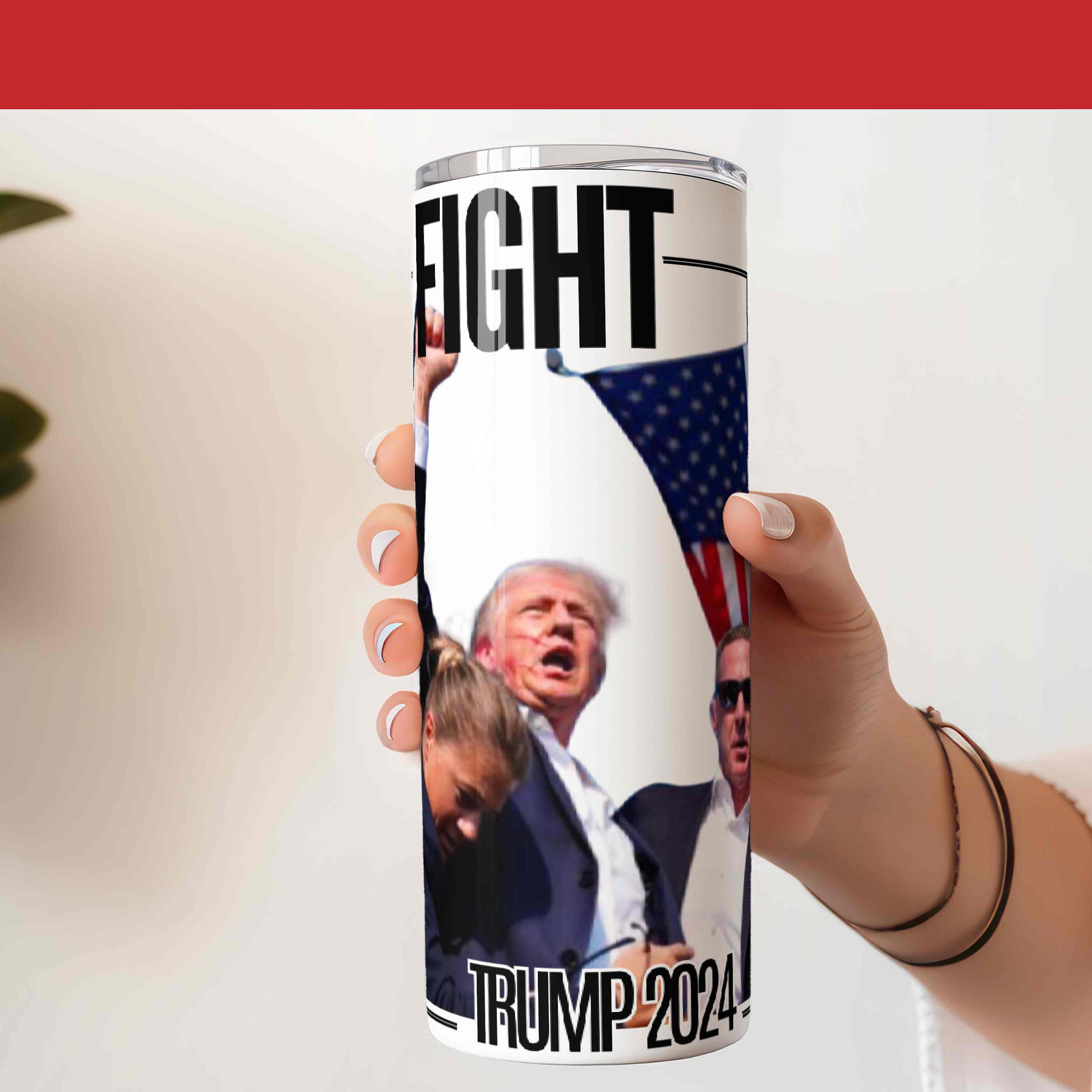 Donald Trump 2024 Tumbler Wrap Png Trump Fight Wraps 20 Oz Tumbler Png ...