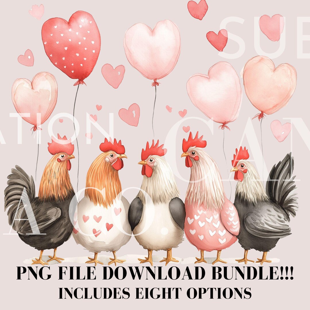 Valentines Chicken Png, Chicken and Rooster Valentines,cute Hen Png ...