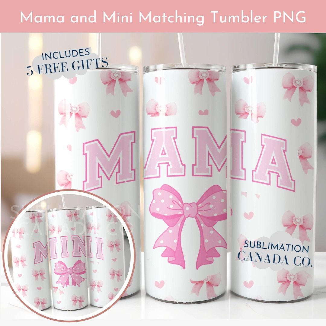 Mama and Mini Coquette Wrap Png 20 Oz Coquette Mom Tumbler Wrap Digital ...