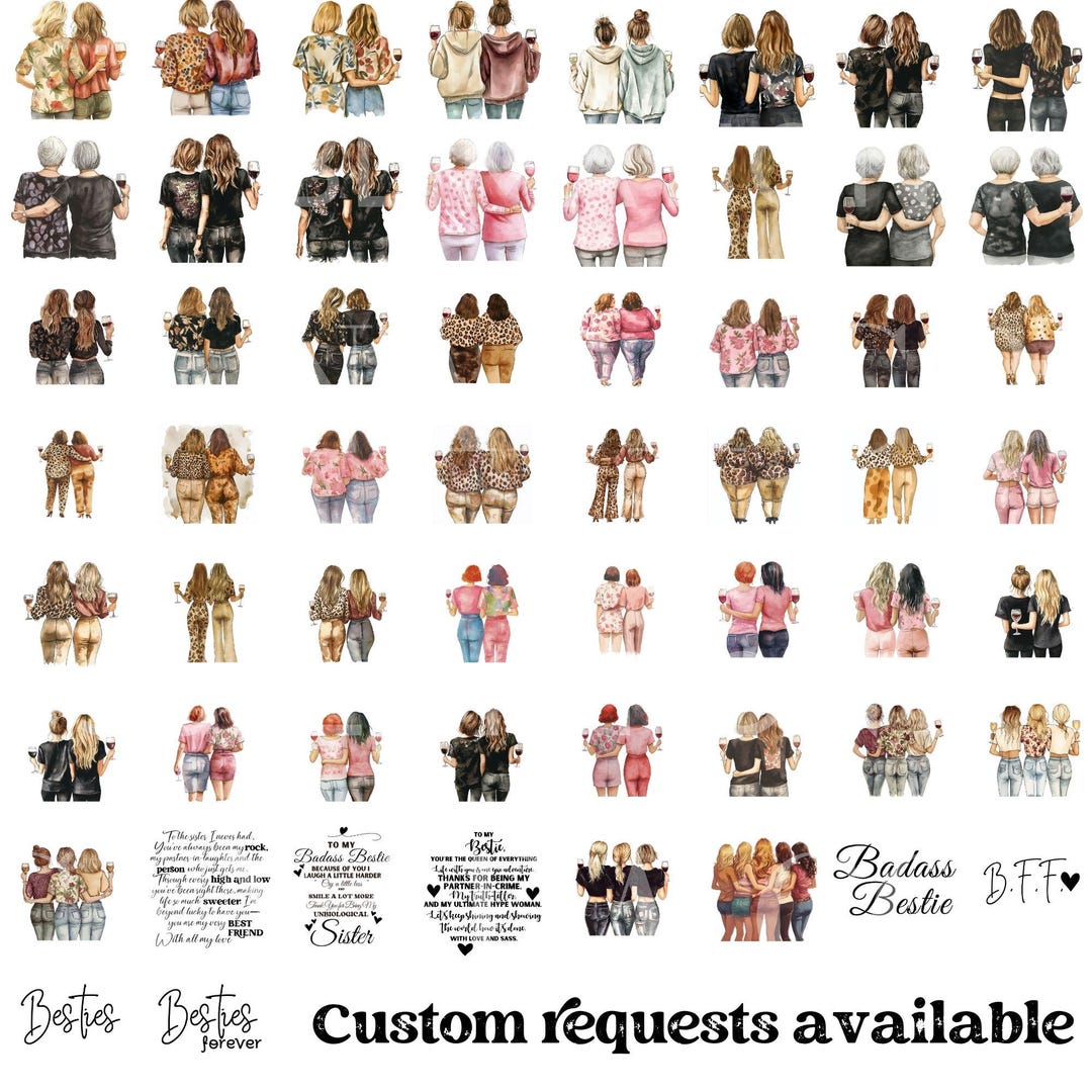 Bestie Clipart Png Best Friend Design UV DTF Best Friend Quotes Bestie ...