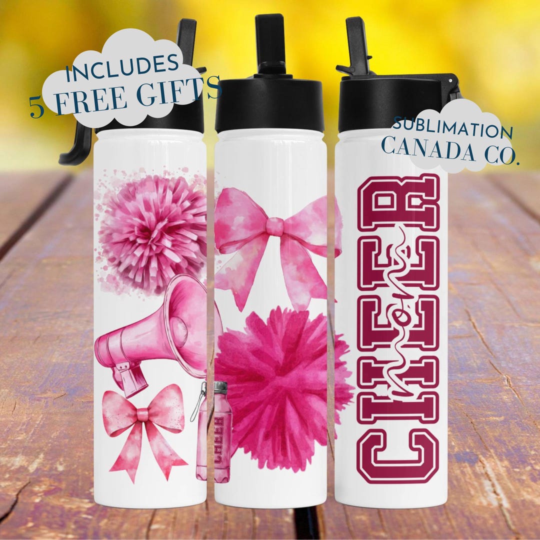 Cheer Mom 25 Oz Hydro Sport Wrap,20 Oz Wrap Water Bottle Cheer Png ...
