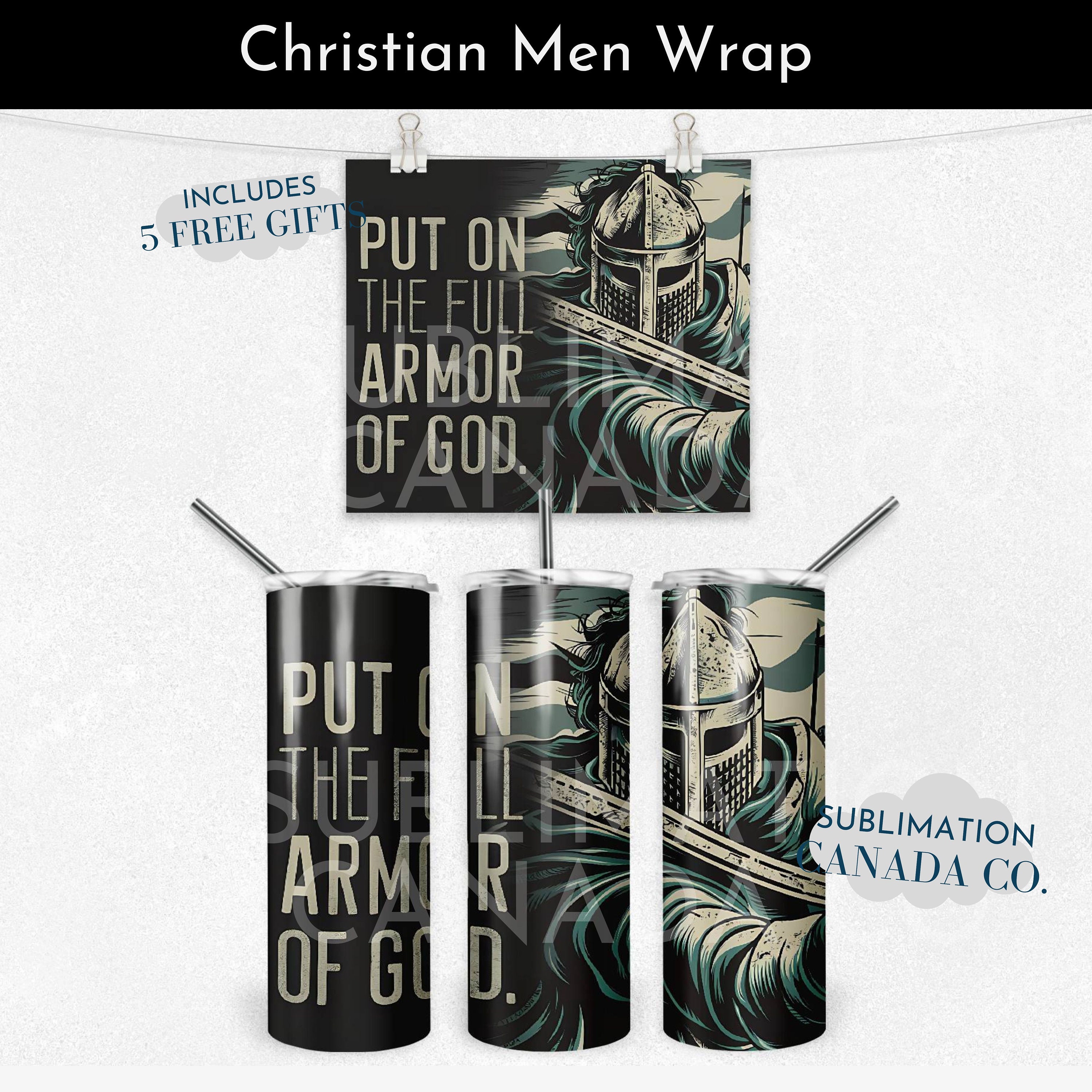 Christian Men Tumbler Wrap Png 20 Oz Christian Tumbler Wrap Digital ...