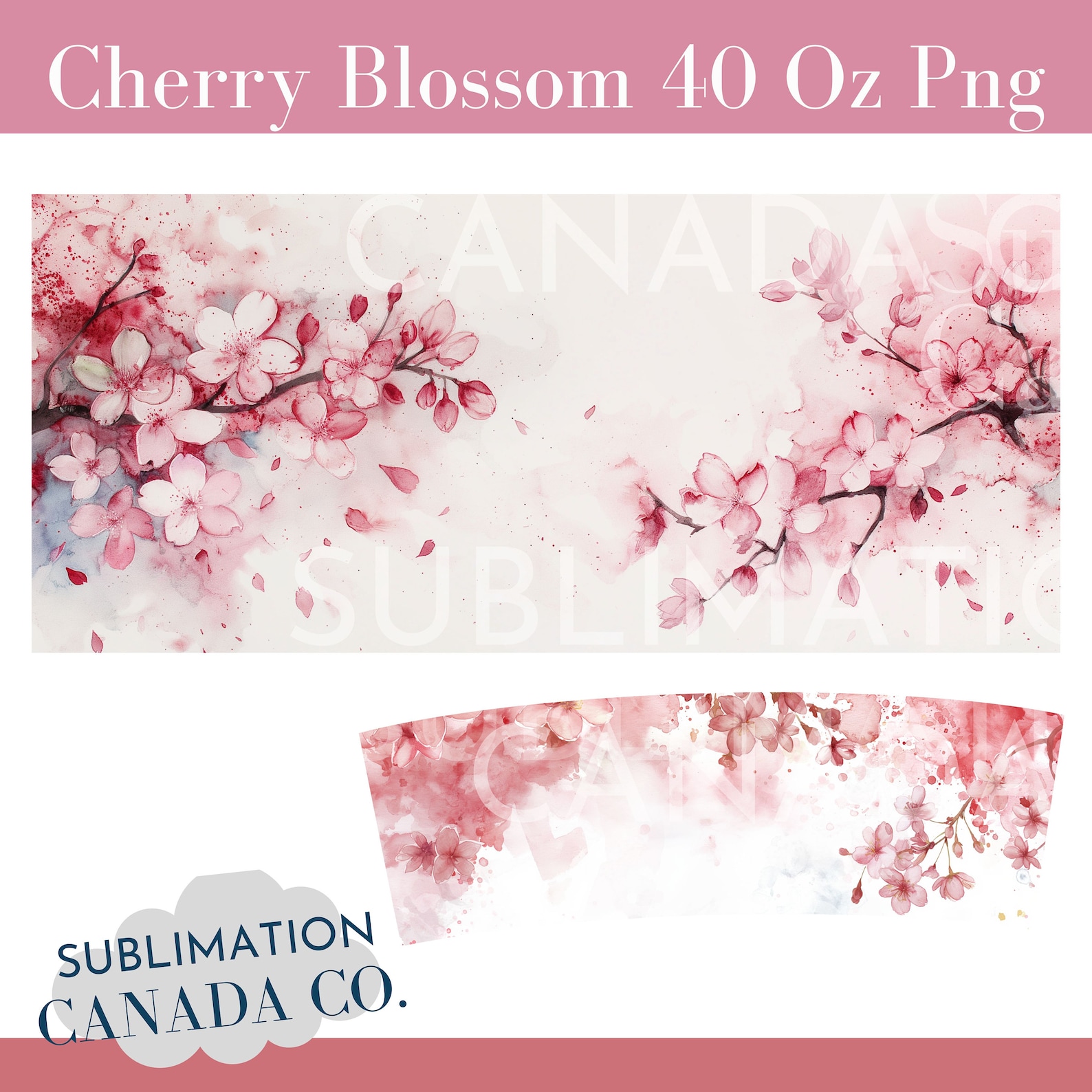 Cherry Blossoms 40 Oz Tumbler Wrap, 40 Oz Wrap Summertime Cherry ...