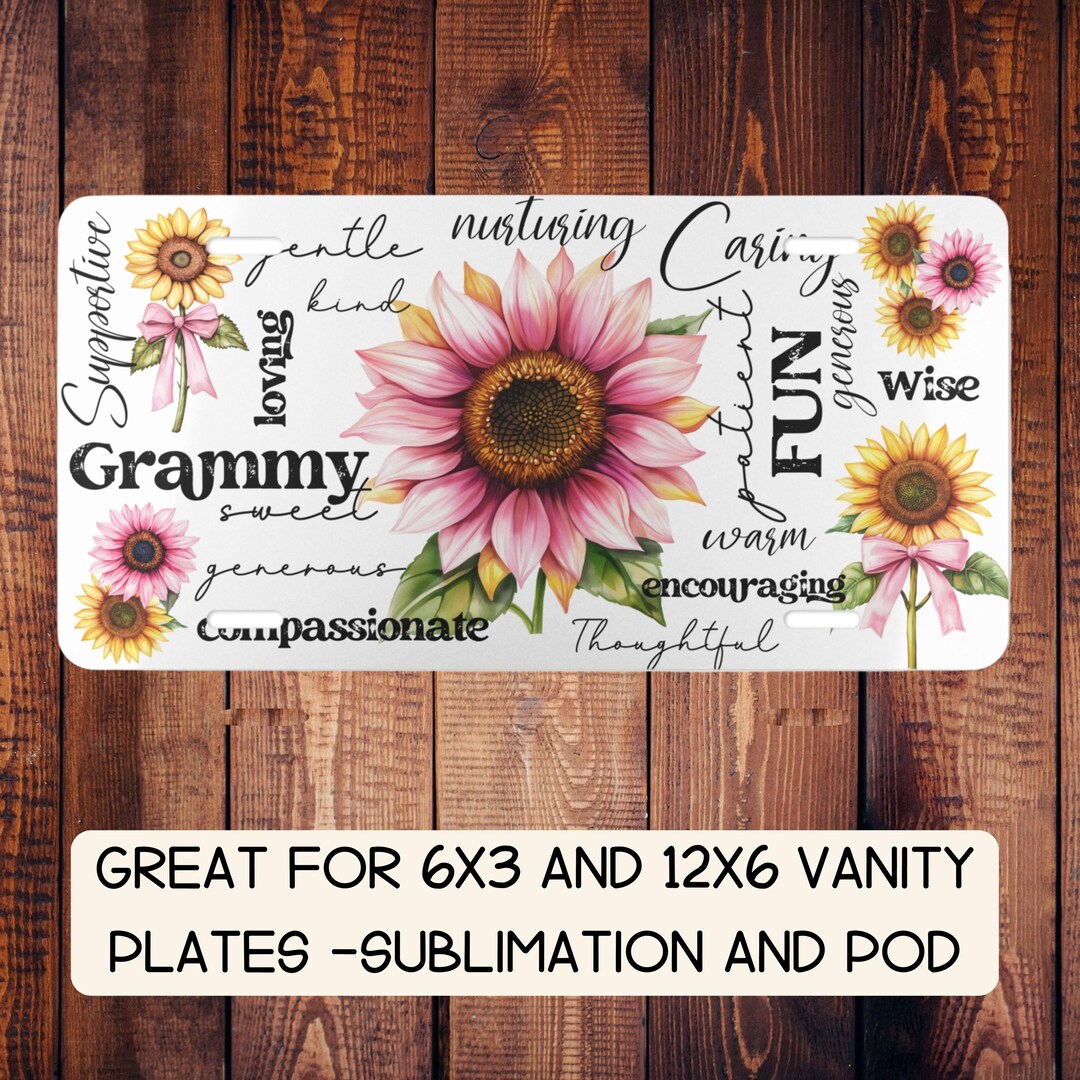 Grammy License Plate Png, Sunflower Grammy Front Vanity Plates Png Mini ...