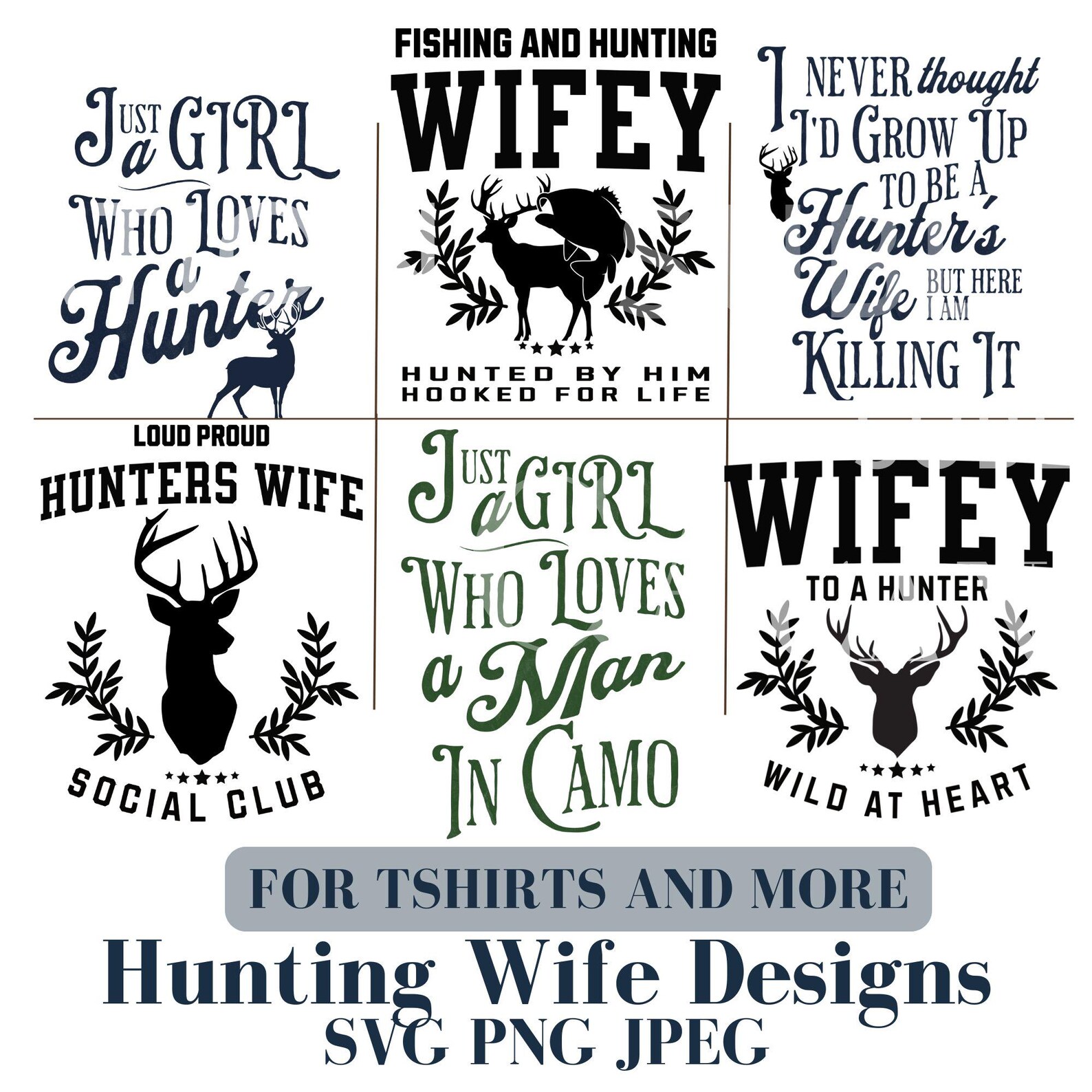 Fishing and Hunting Wife SVG, Funny Hunters Wives Social Club Png,just ...