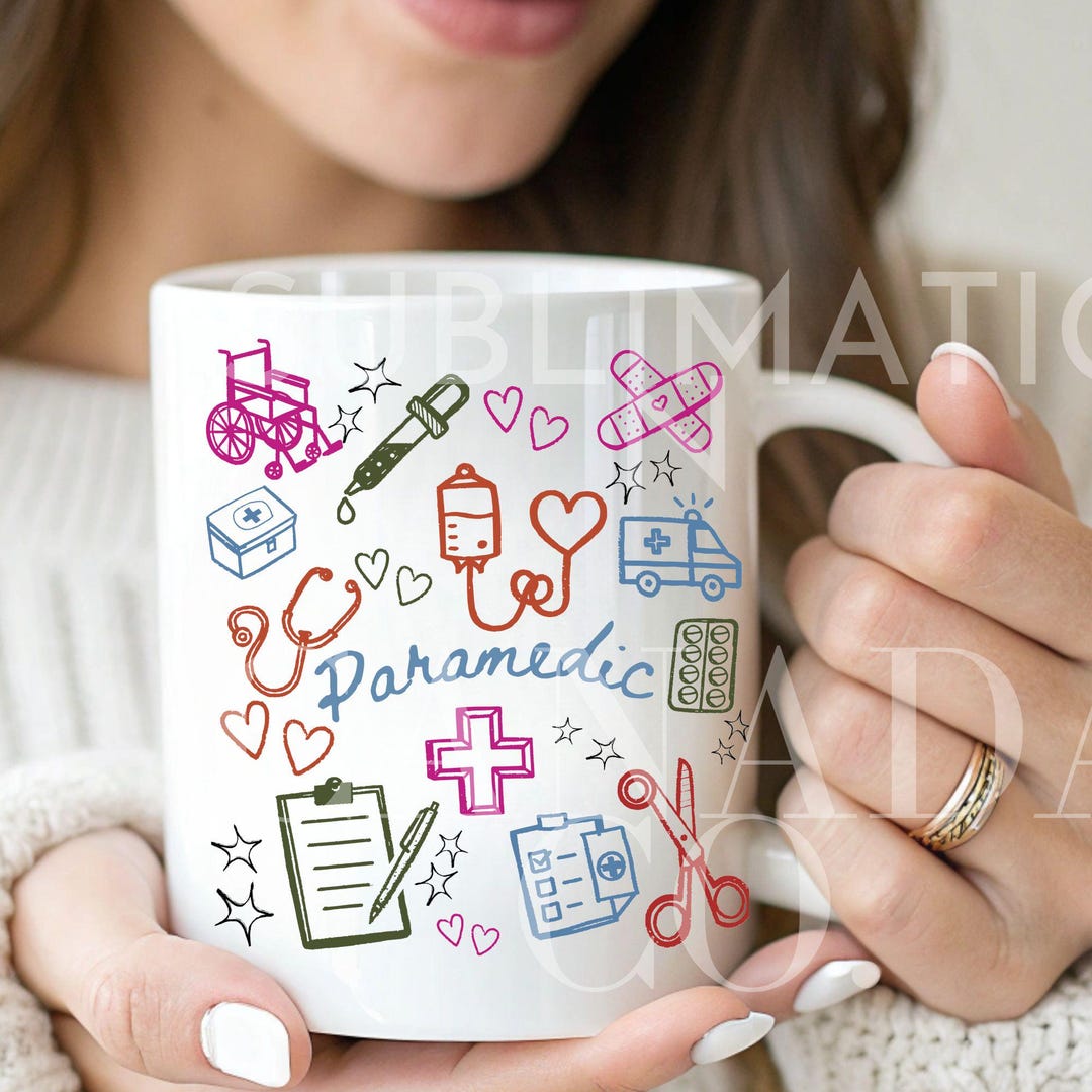 Paramedic Doodle Art Design, Doodle Paramedic Mug SVG, Paramedic Shirts ...