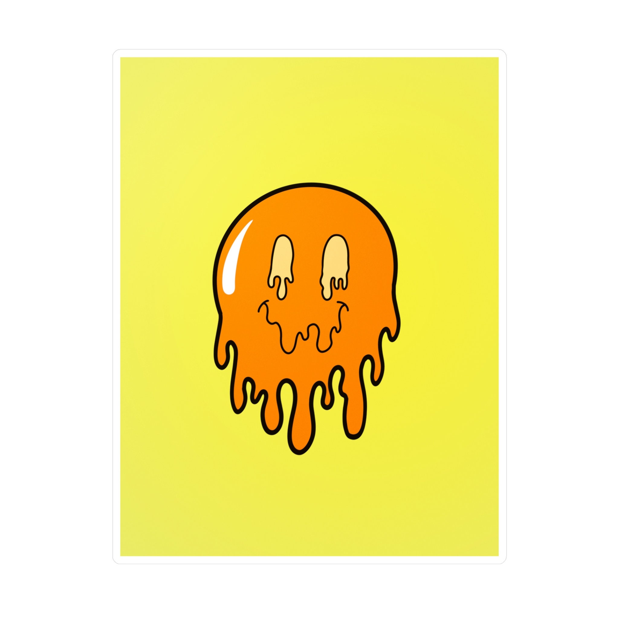 Colorful Dripping Smiley Sticker - Etsy