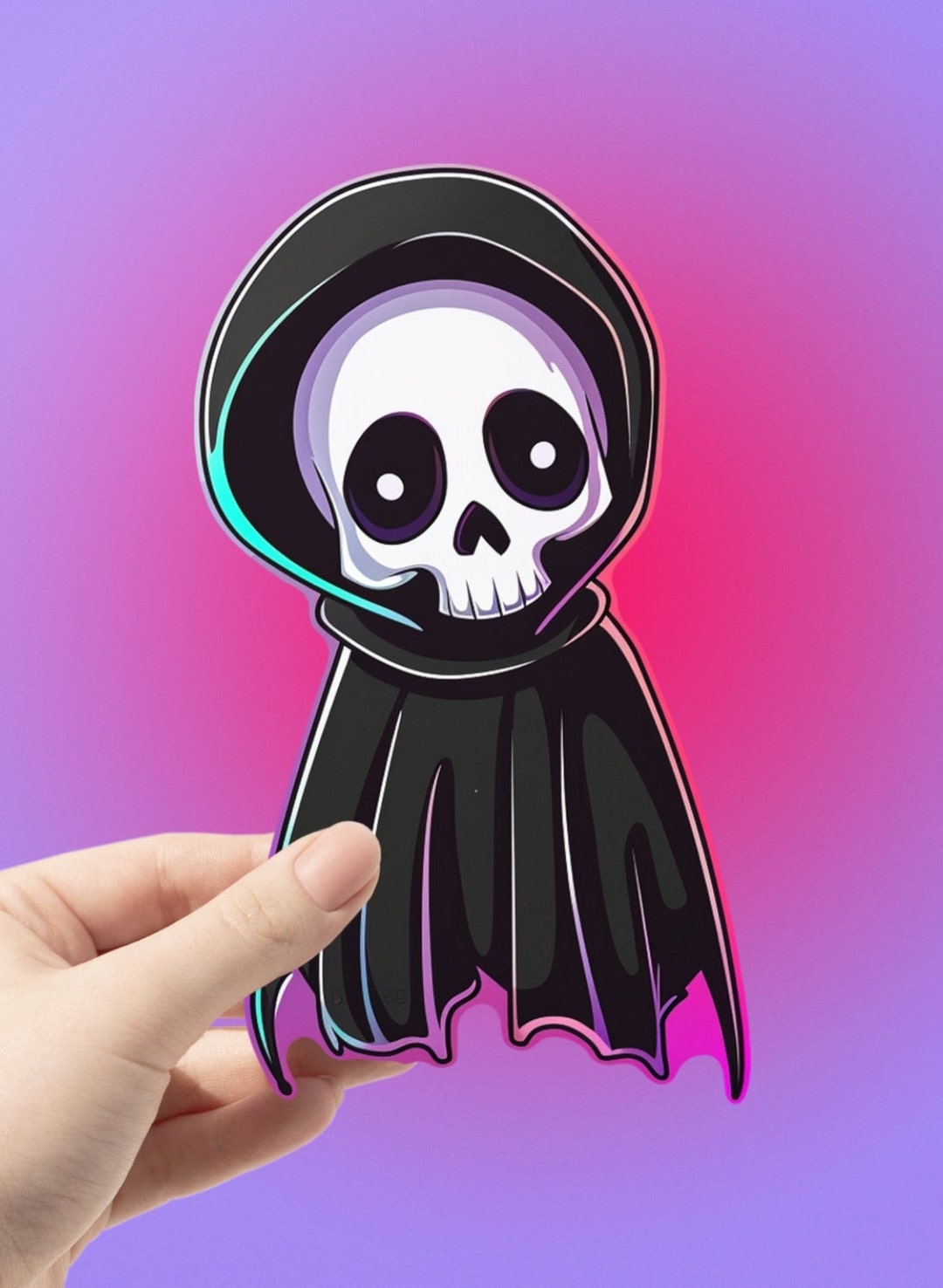 Cute Grim Reaper Sticker - Etsy