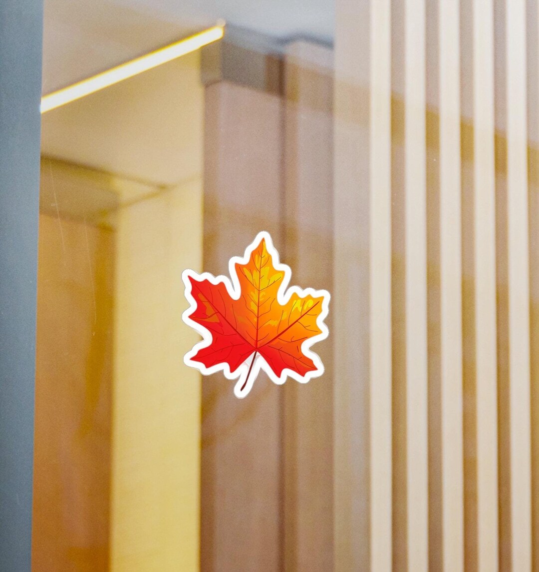 Maple Leaf Sticker I Red and Orange Leaf Sticker I Fall Gifts I Autumn ...
