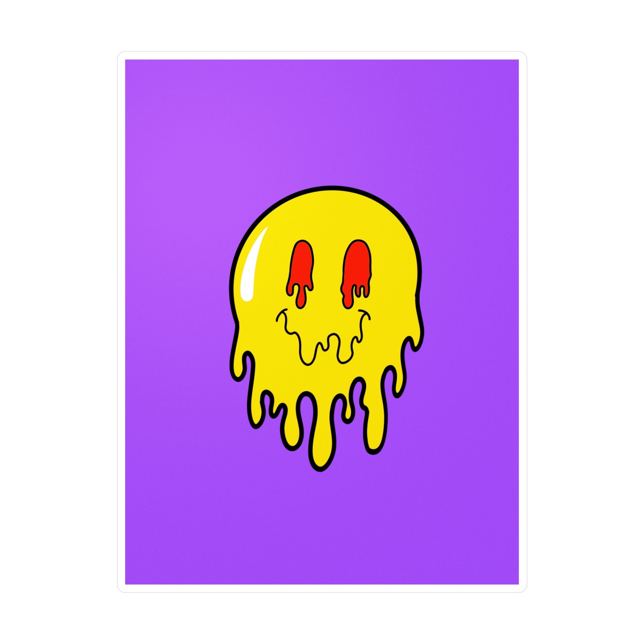 Colorful Dripping Smiley Sticker - Etsy