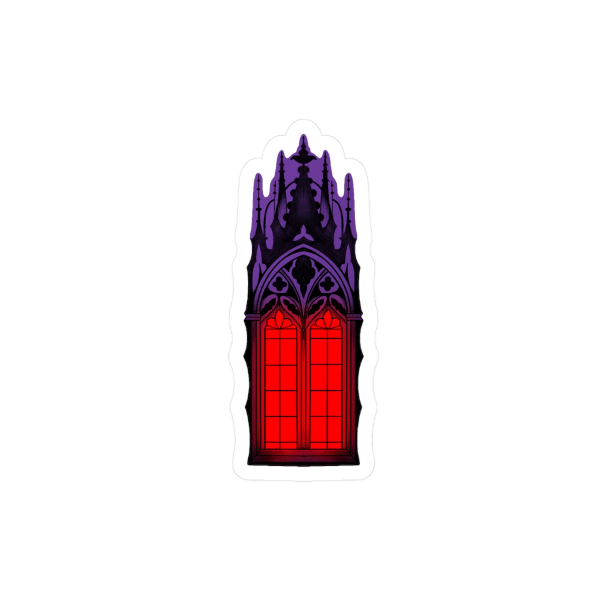 Red Gothic Window Sticker I Glowing Window I Hand Drawn I Goth I ...