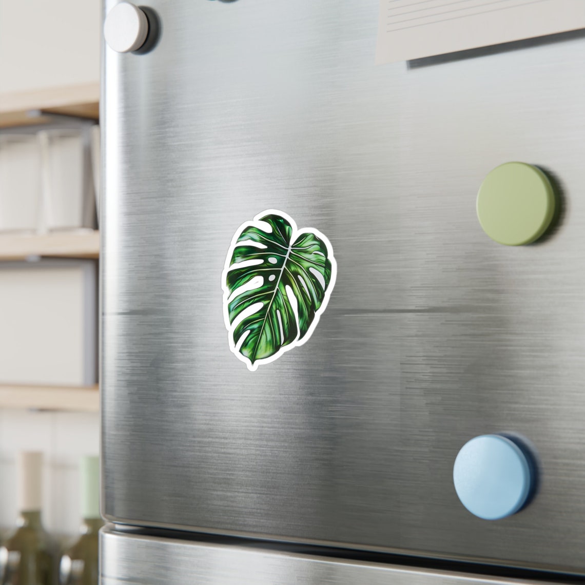 Emerald Monstera Leaf Sticker V1 I Houseplant Sticker I Plant Sticker I ...