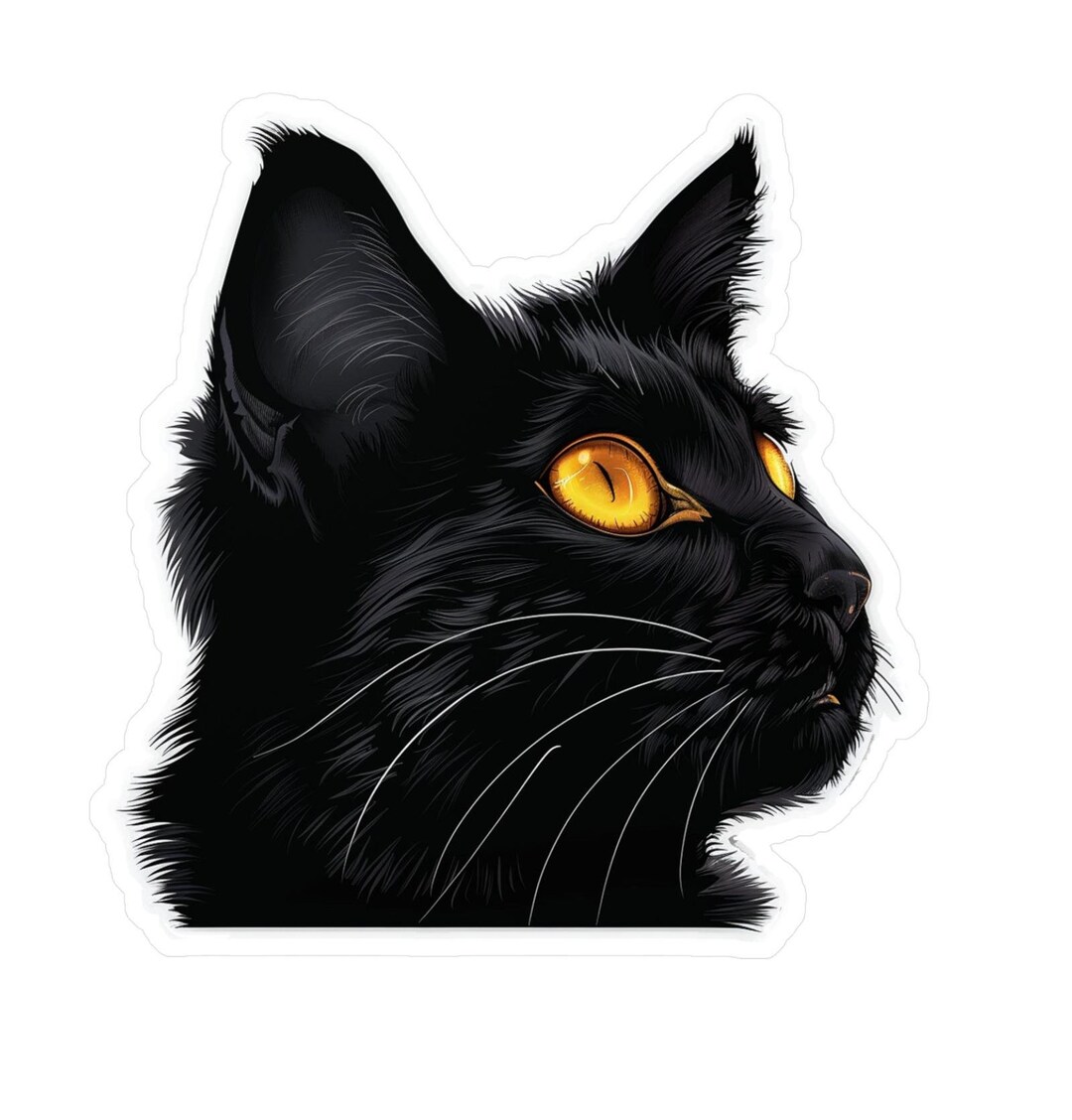 Black Cat Sticker V2 I Spooky Sticker I Water, UV, Scratch Resistant I ...